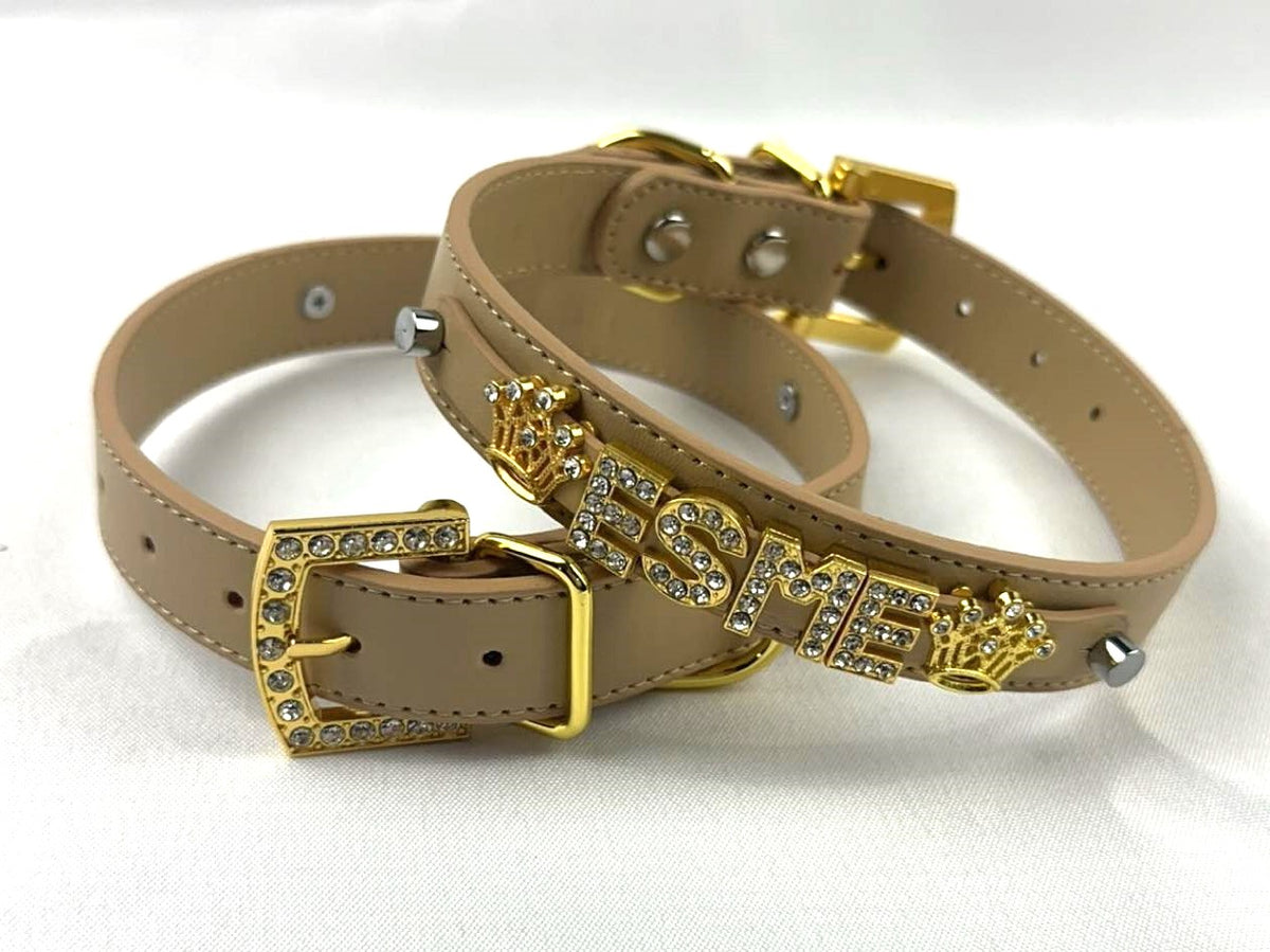Personalized Collar | Sand and Gold – House Of FurBaby