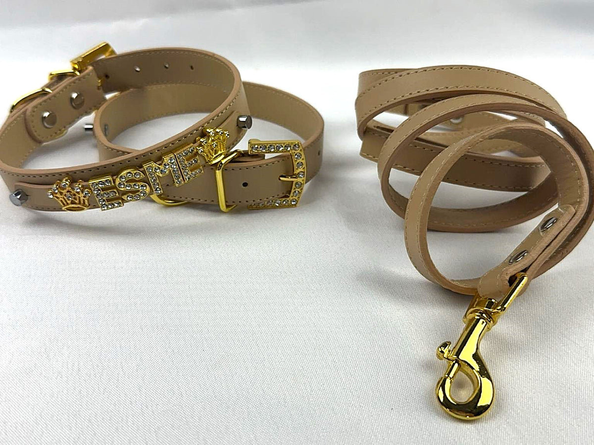 Personalized Collar | Sand and Gold – House Of FurBaby